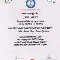 JAMES O N E S P H O R Y OSORE - Teofilo Kisanji University