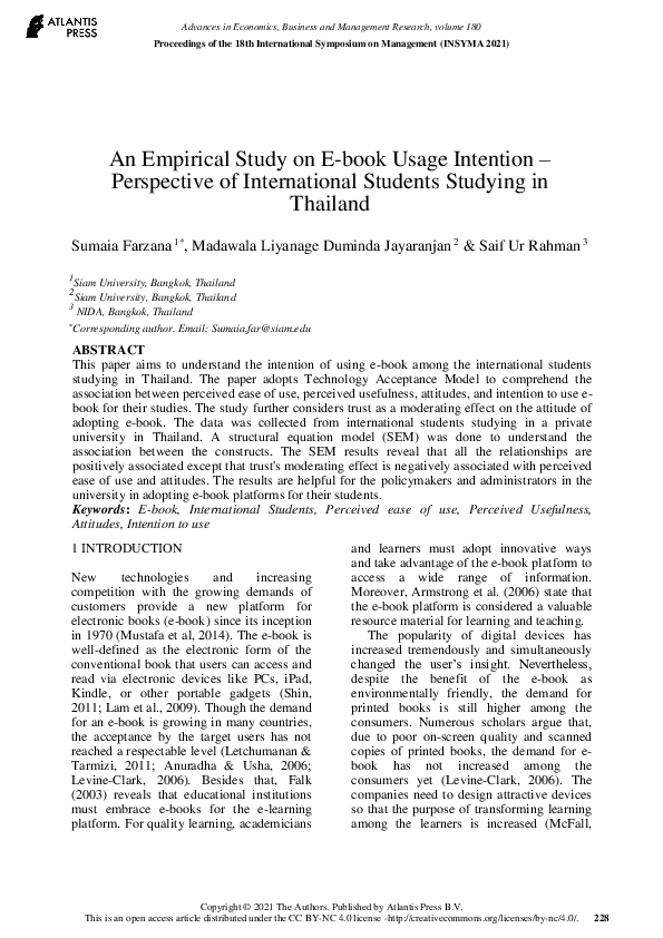 (PDF) An Empirical Study on E-book Usage Intention – Perspective of International Students ...
