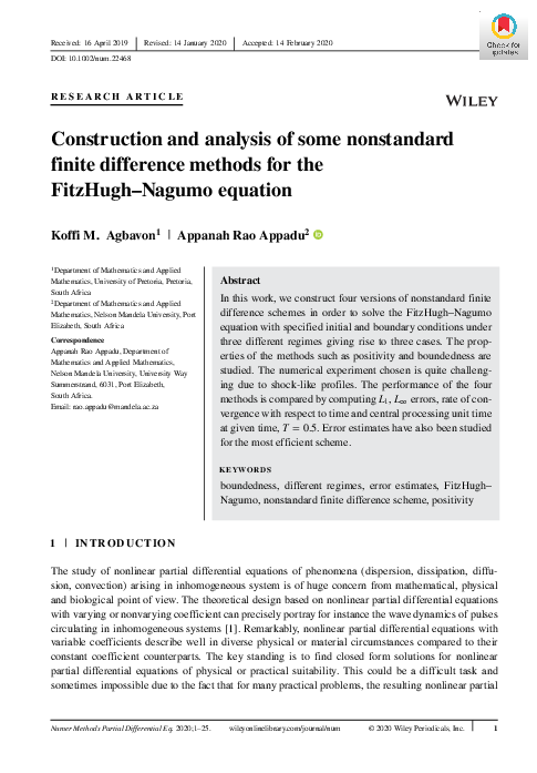 Pdf Construction And Analysis Of Some Nonstandard Finite Difference