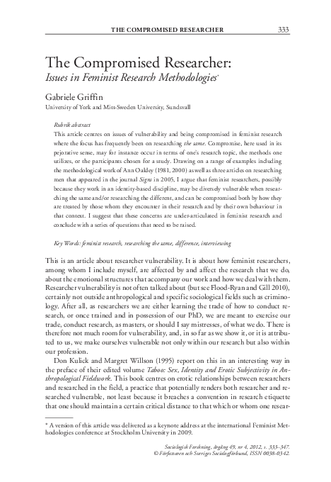 (PDF) The Compromised Researcher (PDF) The Compromised Researcher