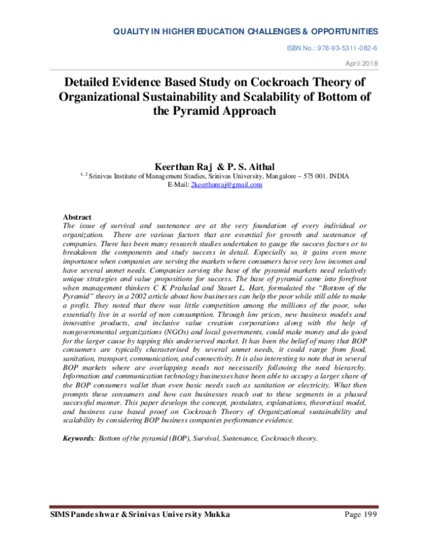 (PDF) Detailed Evidence Based Study on Cockroach Theory of ...