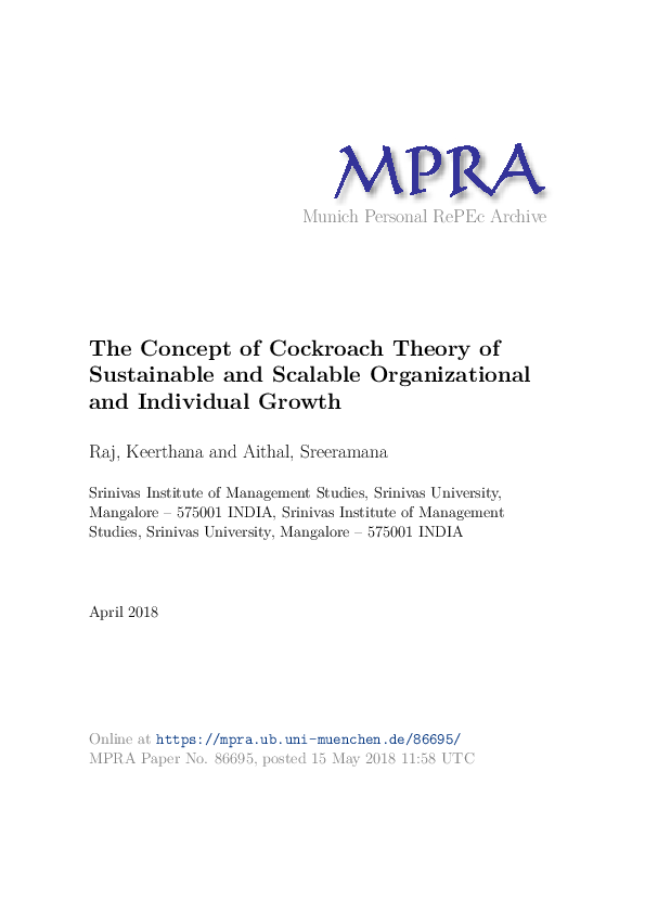 (PDF) The Concept Of Cockroach Theory Of Sustainable And Scalable ...