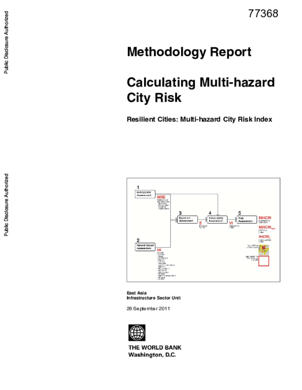 (PDF) Methodology report : calculating multi hazard city risk