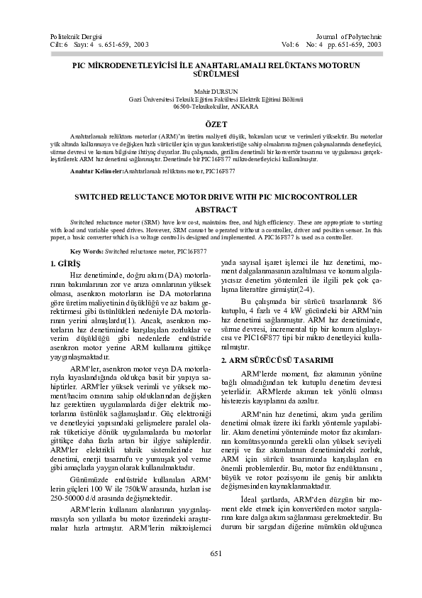 (PDF) Switched Reluctance Motor Drive with Pic Microcontroller