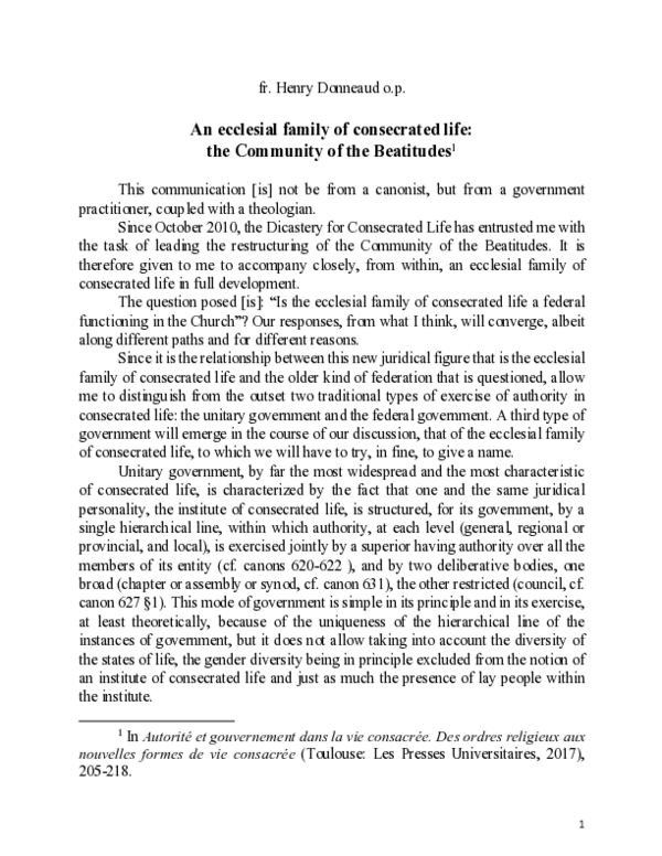 (PDF) An ecclesial family of consecrated life: the Community of the ...