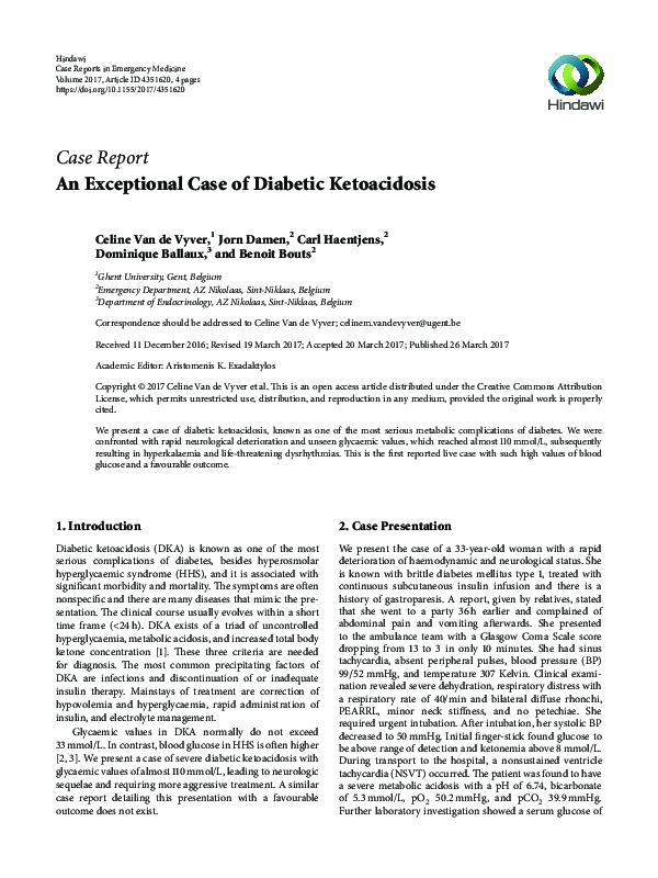 (PDF) An Exceptional Case of Diabetic Ketoacidosis