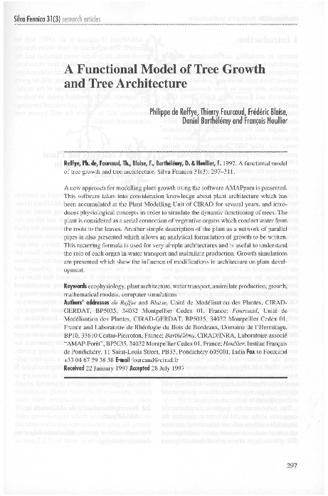 (PDF) A functional model of tree growth and tree architecture