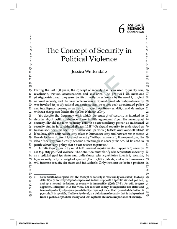 (PDF) The Concept of Security in Political Violence