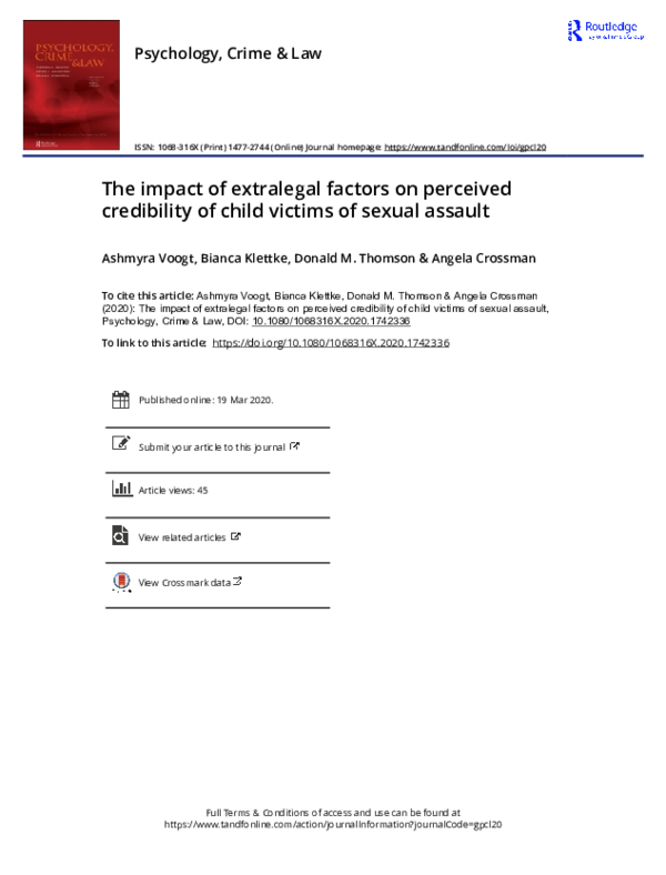 (PDF) The impact of extralegal factors on perceived credibility of ...
