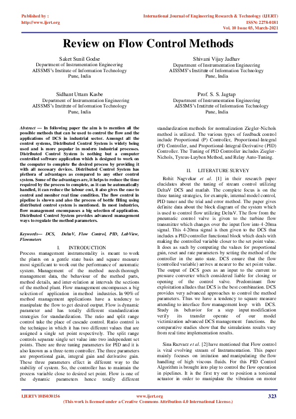 (PDF) Flow Control with Distributed Systems: A Review