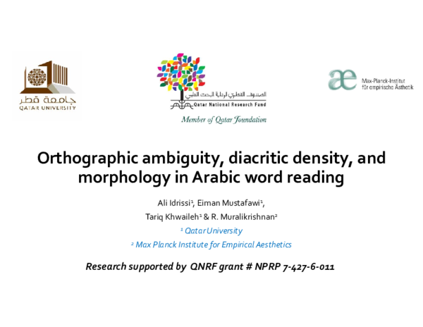 (PDF) Orthographic ambiguity, diacritic density, and morphology in ...