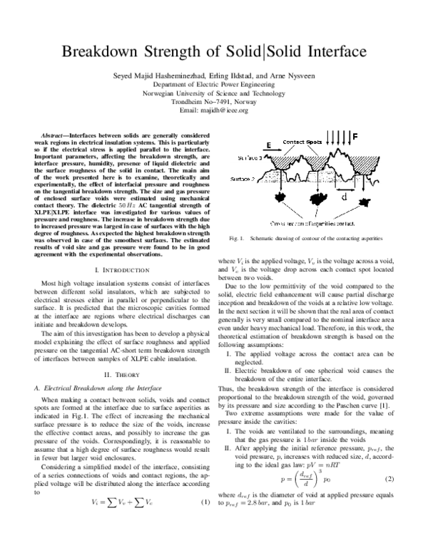 (PDF) Breakdown strength of solid|solid interface