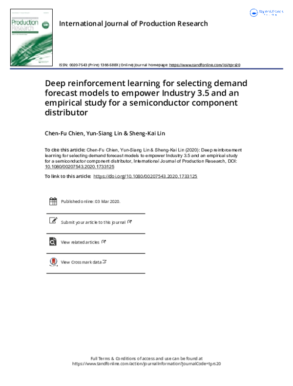 (PDF) Deep reinforcement learning for selecting demand forecast models to empower Industry 3.5 ...