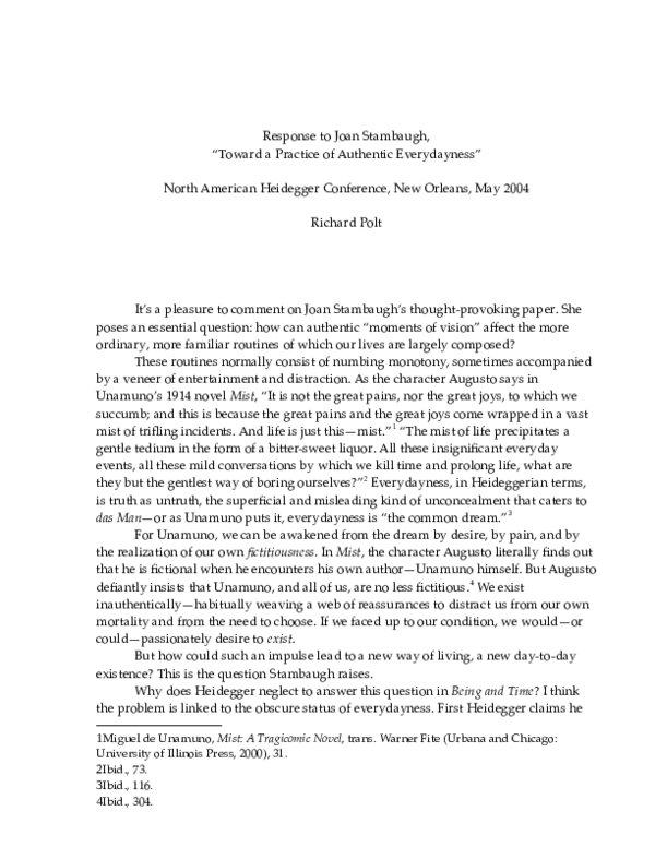 (DOC) Response to Joan Stambaugh, "Toward a Practice of Authentic ...