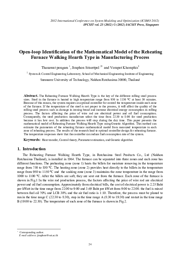 (PDF) Open-loop Identification of the Mathematical Model of the ...