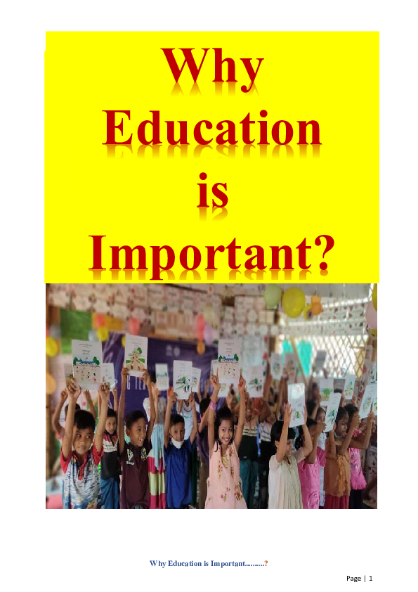 (PDF) WHY EDUCATION IS IMPORTANT