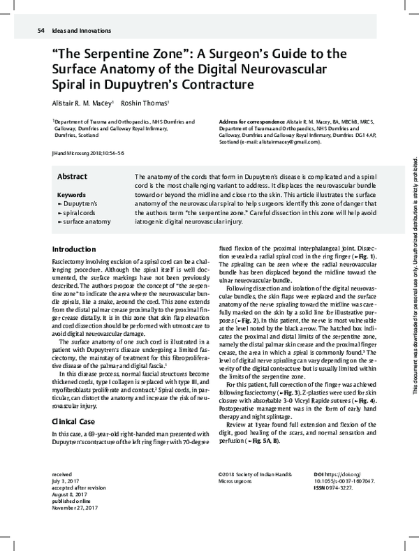 (PDF) “The Serpentine Zone”: A Surgeon's Guide to the Surface Anatomy ...