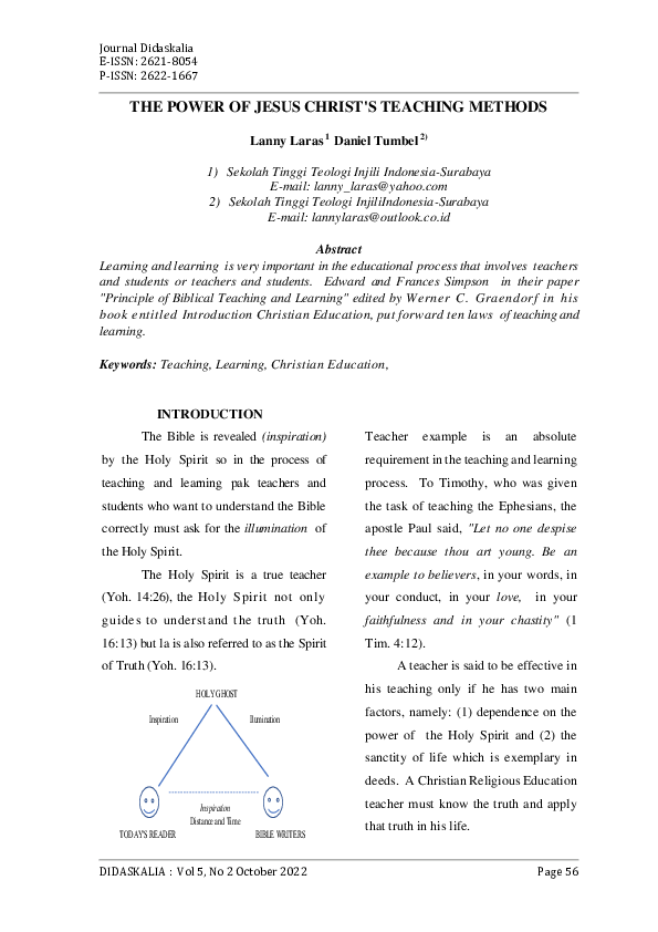 (PDF) The Power Of Jesus Christ's Teaching Methods