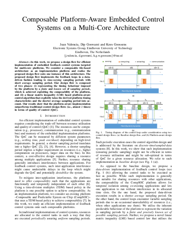 Pdf Composable Platform Aware Embedded Control Systems On A Multi Core Architecture