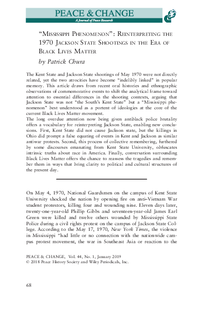 (PDF) “Mississippi Phenomenon”: Reinterpreting the 1970 Jackson State ...