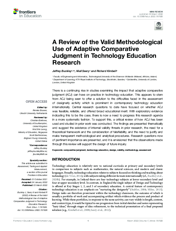(PDF) A Review of the Valid Methodological Use of Adaptive Comparative ...