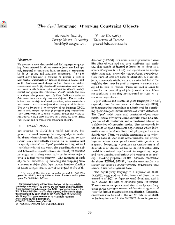 (PDF) The LyriC language