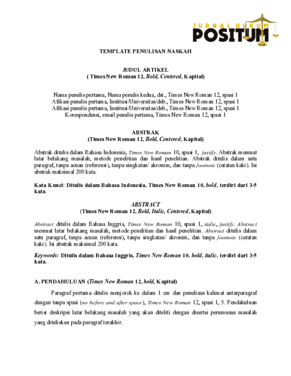 (PDF) Template Penulisan Naskah