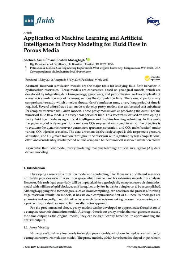 (PDF) Application of Machine Learning and Artificial Intelligence in Proxy Modeling for Fluid ...