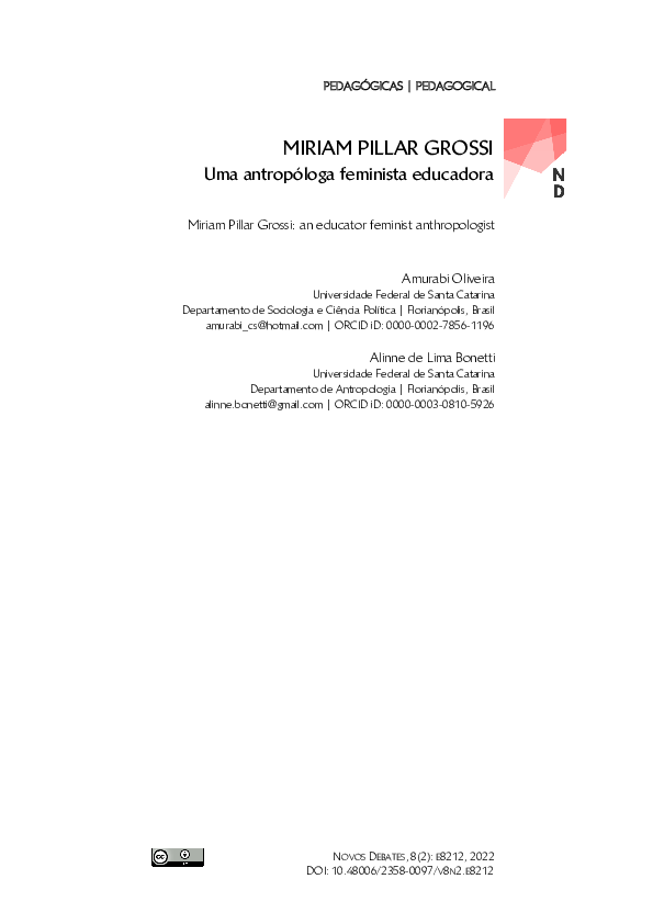 (PDF) Miriam Pillar Grossi: Uma antropóloga feminista educadora