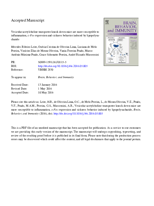 (PDF) Vesicular acetylcholine transporter knock-down mice show sexual ...