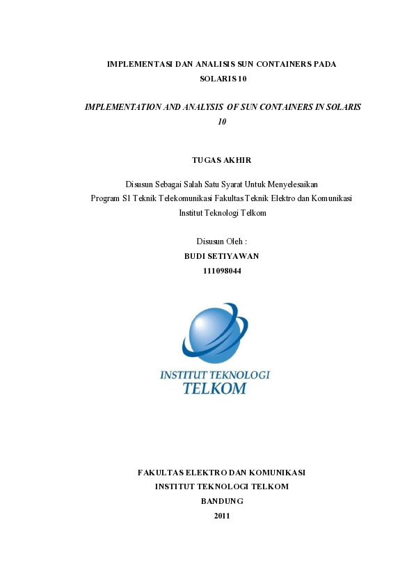 (PDF) Implementasi Dan Analisis Sun Containers Pada Solaris 10