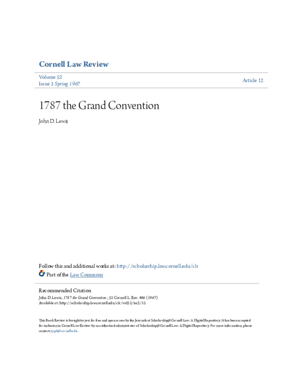 (PDF) 1787: The Grand Convention