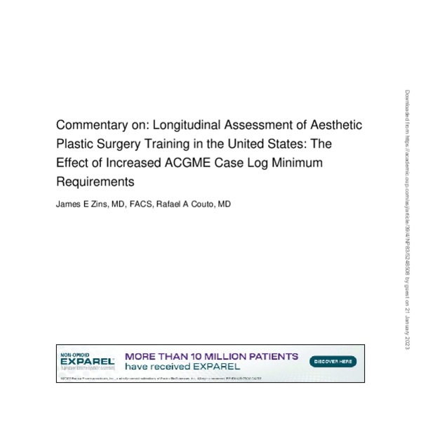 (PDF) Commentary on: Longitudinal Assessment of Aesthetic Plastic ...