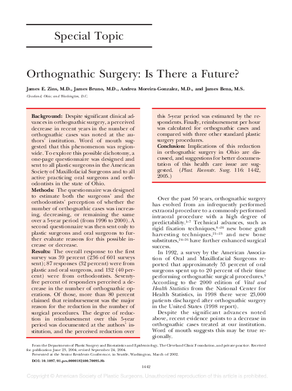 (PDF) Orthognathic Surgery: Is There a Future?