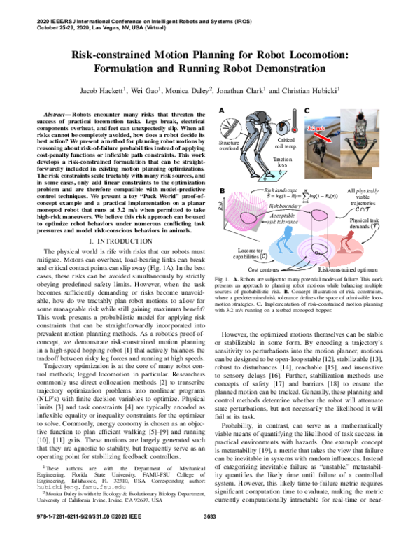 (PDF) Risk-constrained Motion Planning for Robot Locomotion: Formulation and Running Robot ...