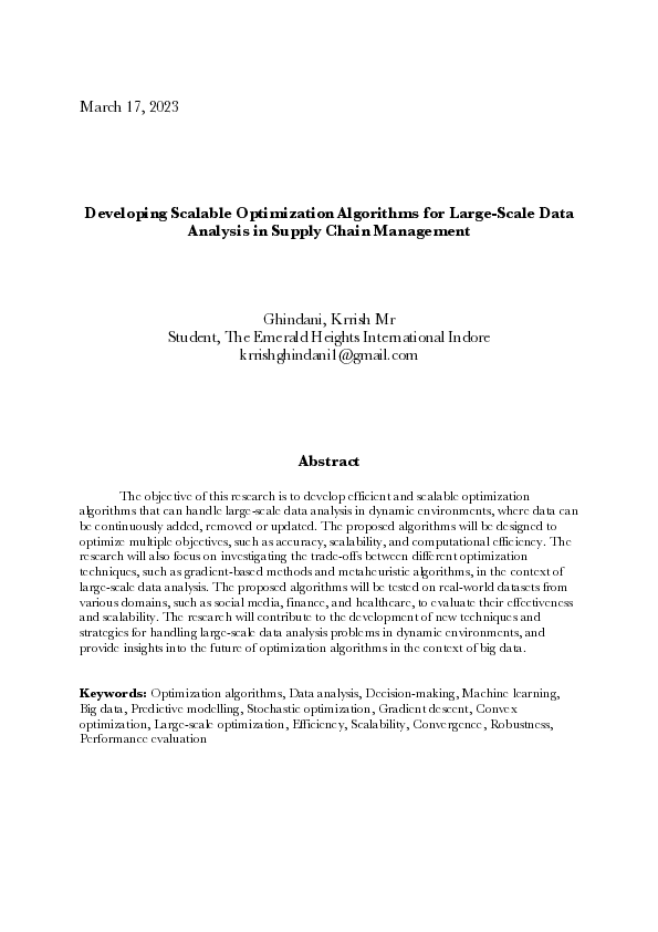 Pdf Developing Scalable Optimization Algorithms For Large Scale Data 3616