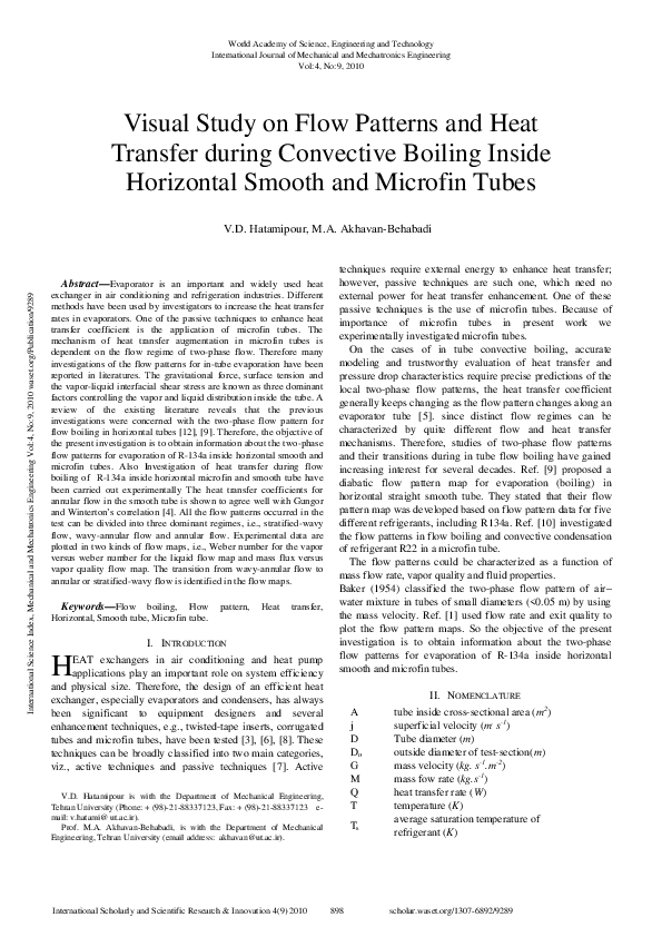 (PDF) Visual Study On Flow Patterns And Heat Transfer During Convective ...