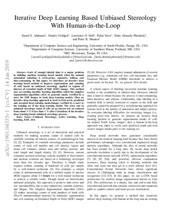 (PDF) Iterative Deep Learning Based Unbiased Stereology with Human-in-the-Loop