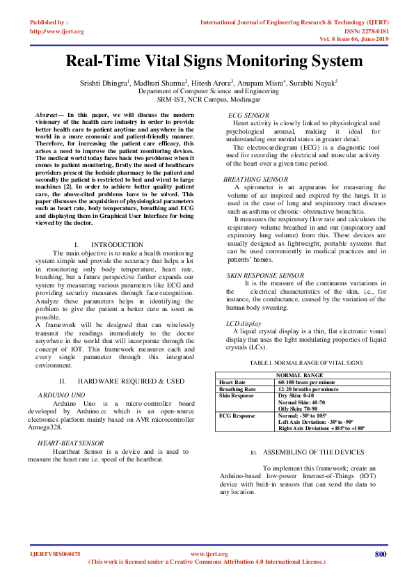 (PDF) Real-Time Vital Signs Monitoring System