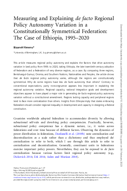 (PDF) Measuring and Explaining de facto Regional Policy Autonomy ...