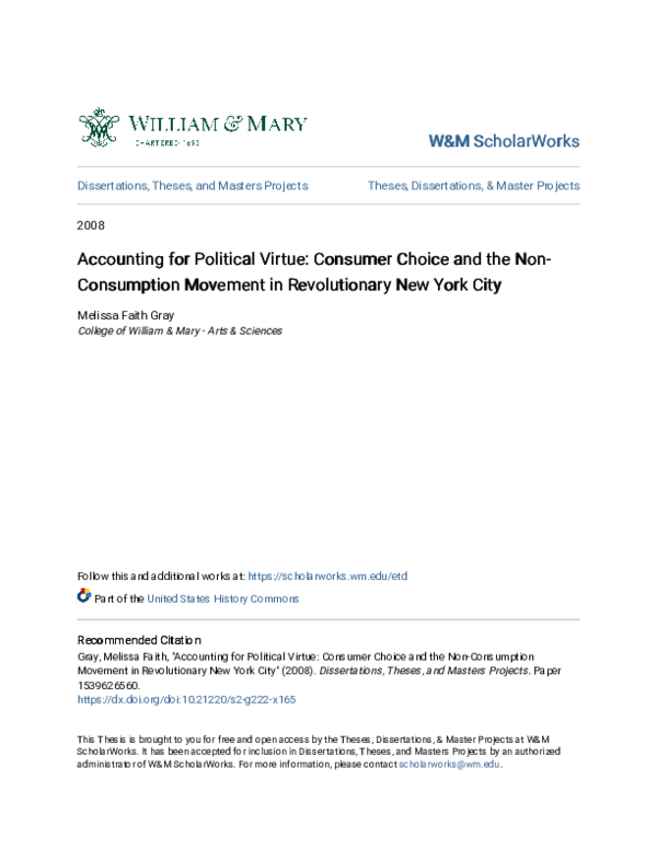 (PDF) Accounting for Political Virtue: Consumer Choice and the Non ...