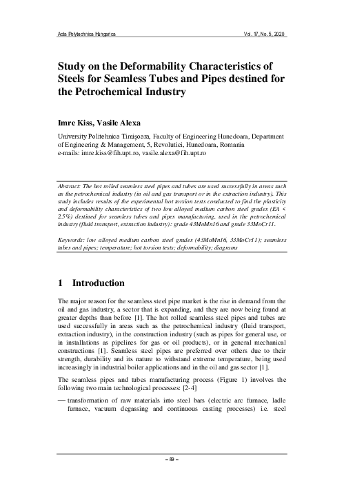 (PDF) Study on the Deformability Characteristics of Steels for Seamless ...