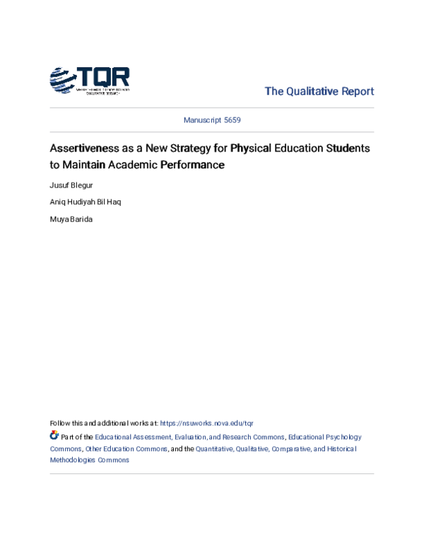 (PDF) ASSERTIVENESS AS A NEW STRATEGY FOR PHYSICAL EDUCATION STUDENTS ...