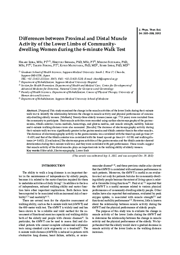 (PDF) Differences between Proximal and Distal Muscle Activity of the ...