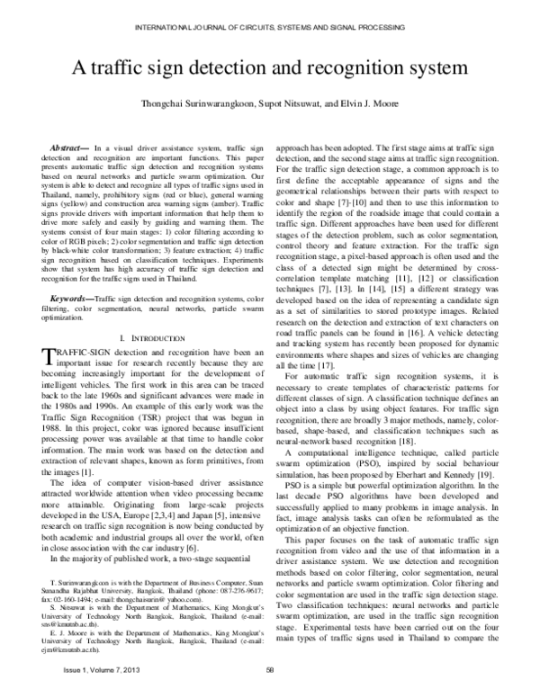 Pdf Traffic Sign Detection And Recognition System