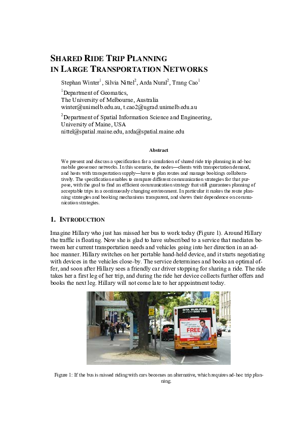 (PDF) Shared ride trip planning in large transportation networks ...