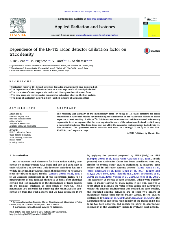 (PDF) Dependence of the LR-115 radon detector calibration factor on ...