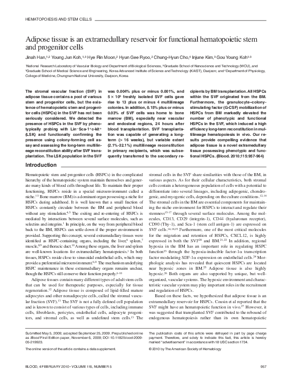 (PDF) Adipose tissue is an extramedullary reservoir for functional ...