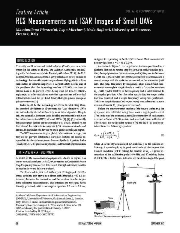 (PDF) RCS measurements and ISAR images of small UAVs