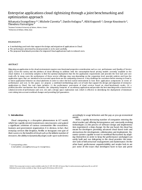 (PDF) Enterprise applications cloud rightsizing through a joint ...